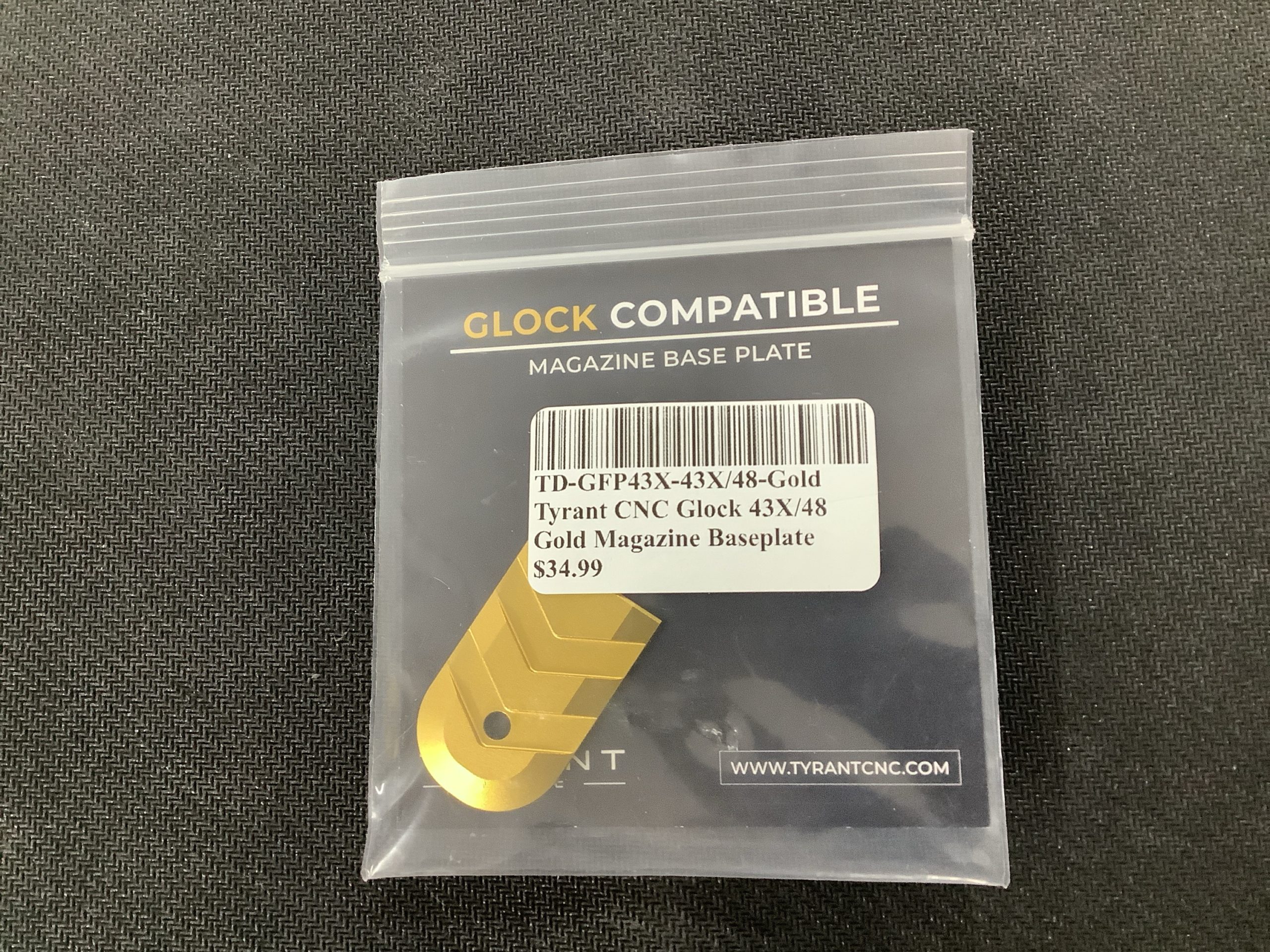 Tyrant CNC Glock 43X/48 Gold Magazine Baseplate | Marinette Machine LLC